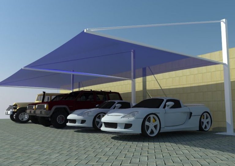 Pyramid top Support car Parking Shades in UAE