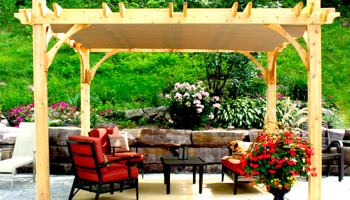 Garden wooden teak pergola - AKAA Tents and Shades LLC